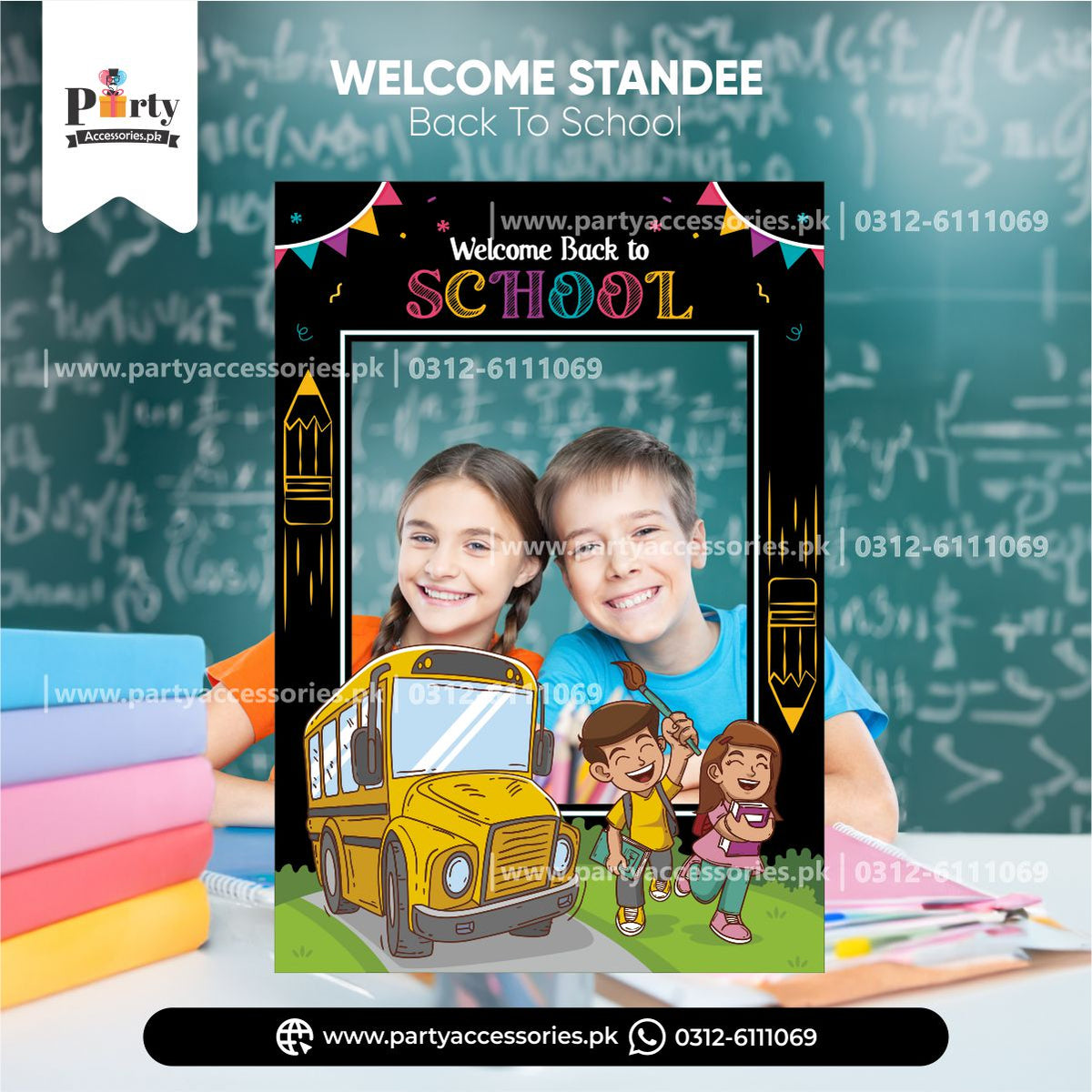 Back to school theme Customized Photo Booth / selfie frame ...