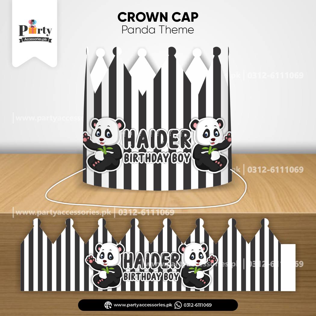Panda Boy Customized Crown Cap for Birthday Celebrations ...