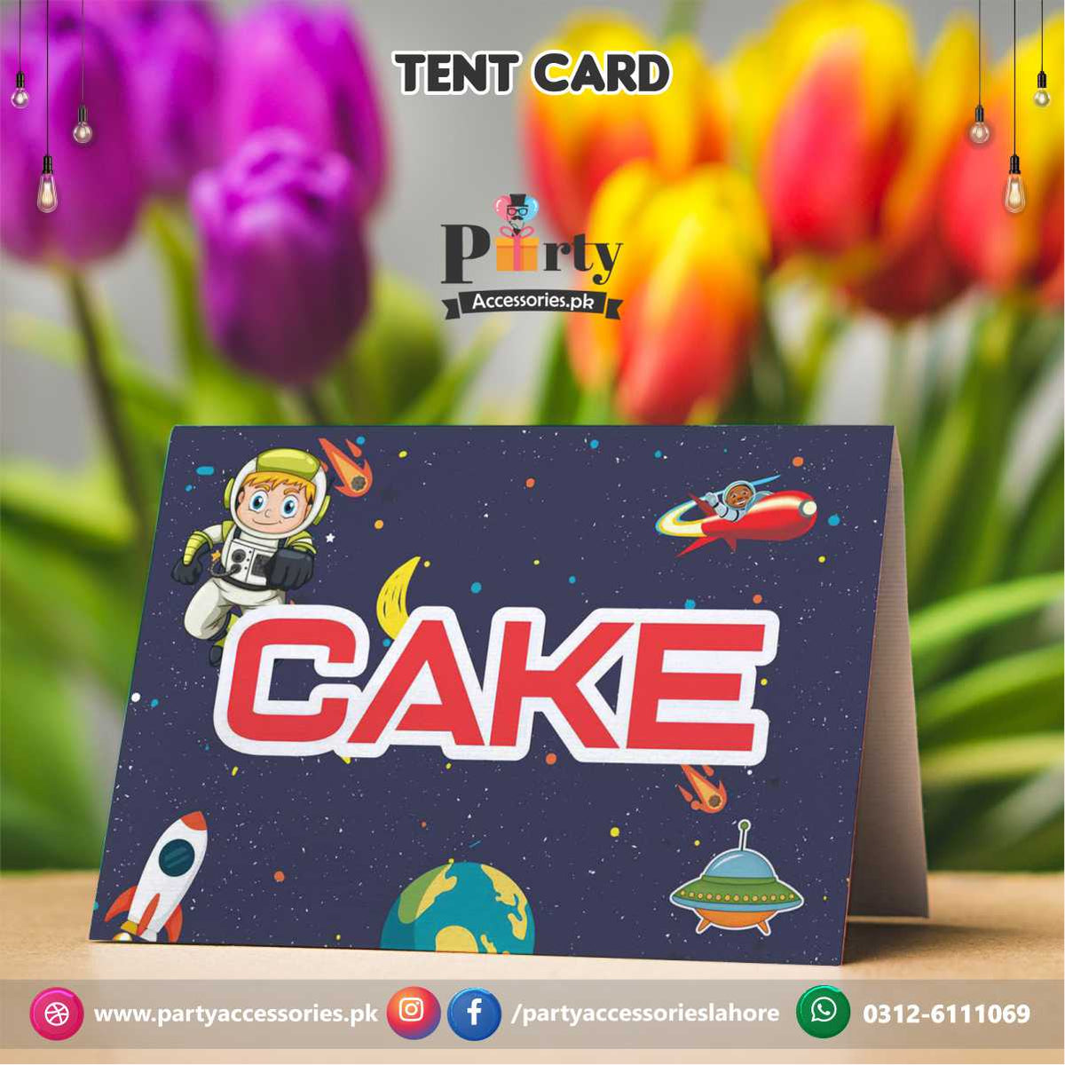 Outer Space Theme Birthday Party Customized Table Tent Cards ...