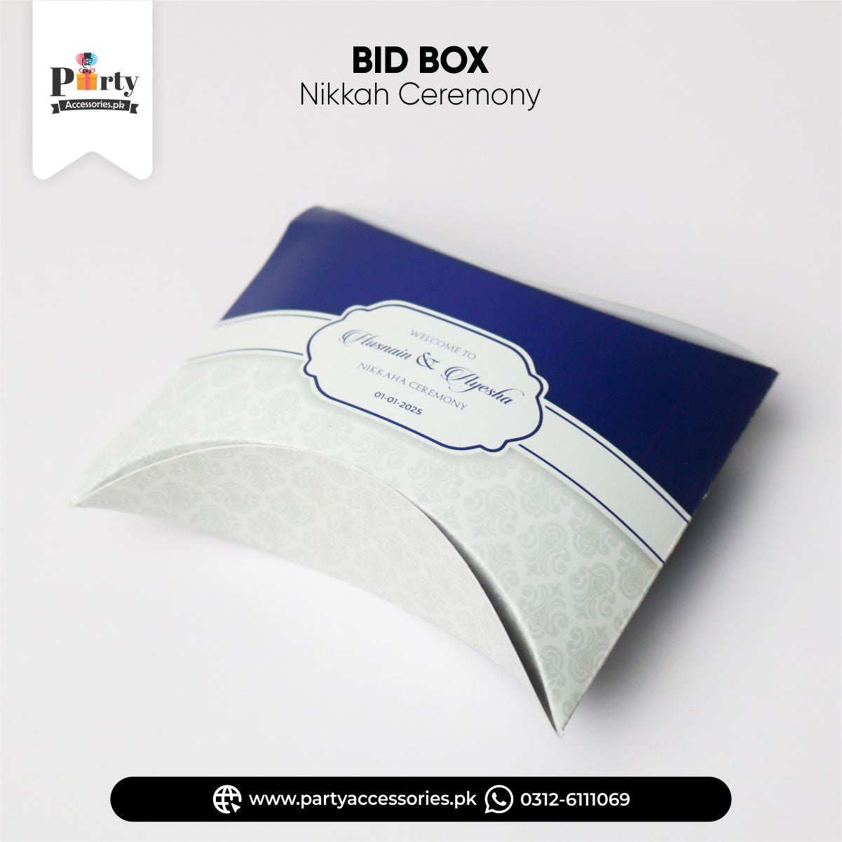 Bid Box for wedding favors | Customized pillow cushion shape bidh ...