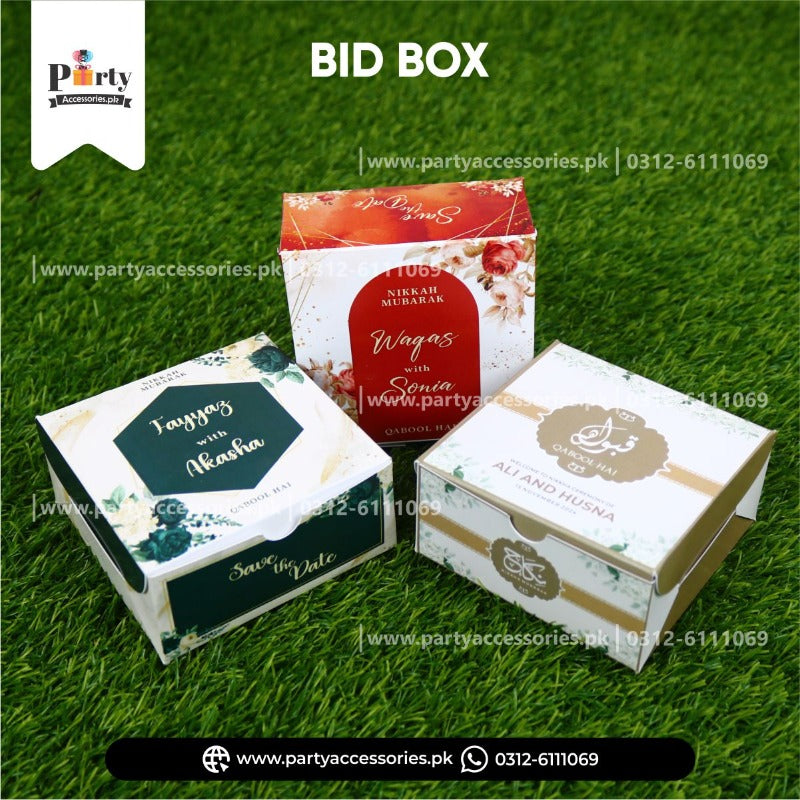 Bidh boxes | customized wedding favors 4x4 methai boxes | Pack of 12 ...