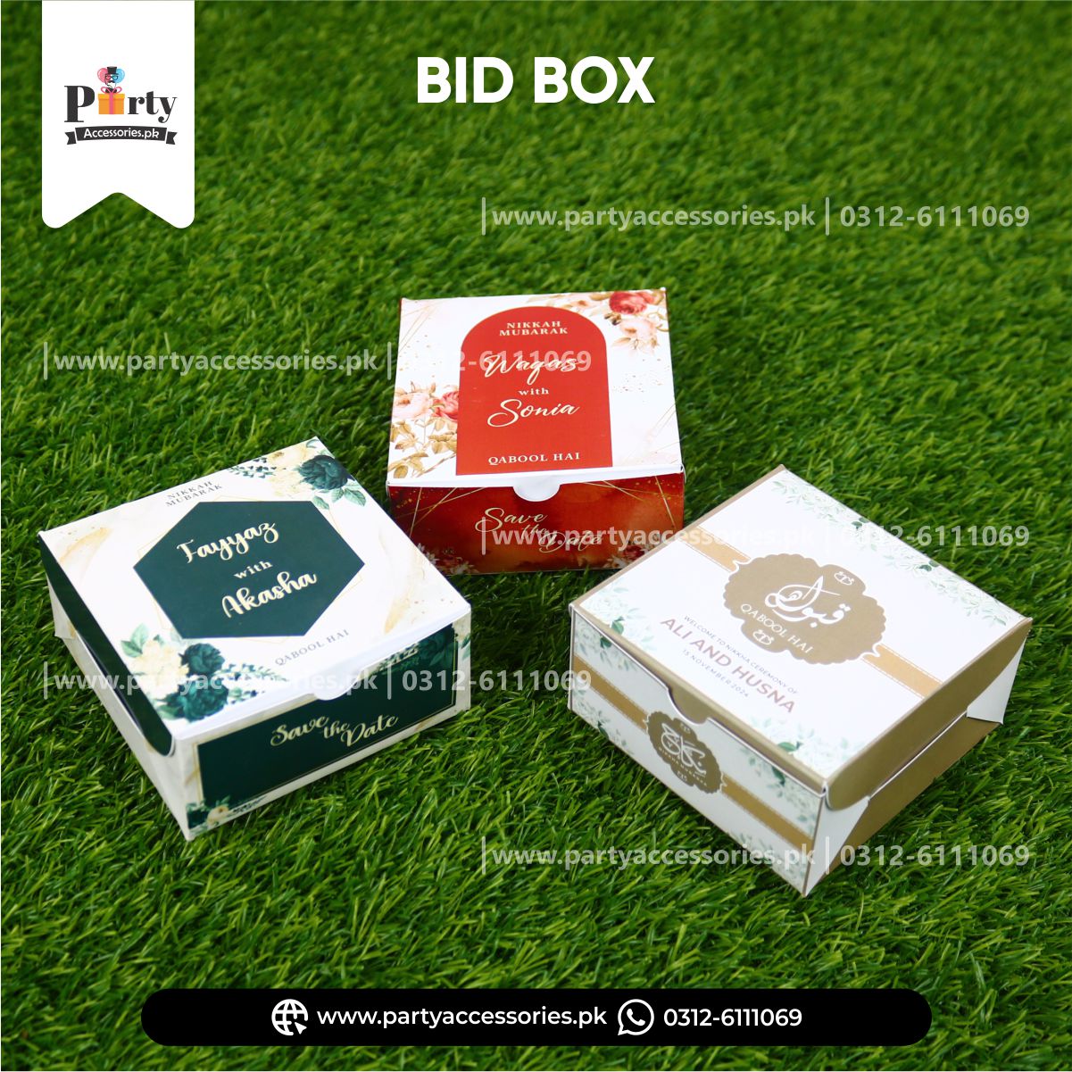 Bidh boxes | customized wedding favors 4x4 methai boxes | Pack of 12 ...