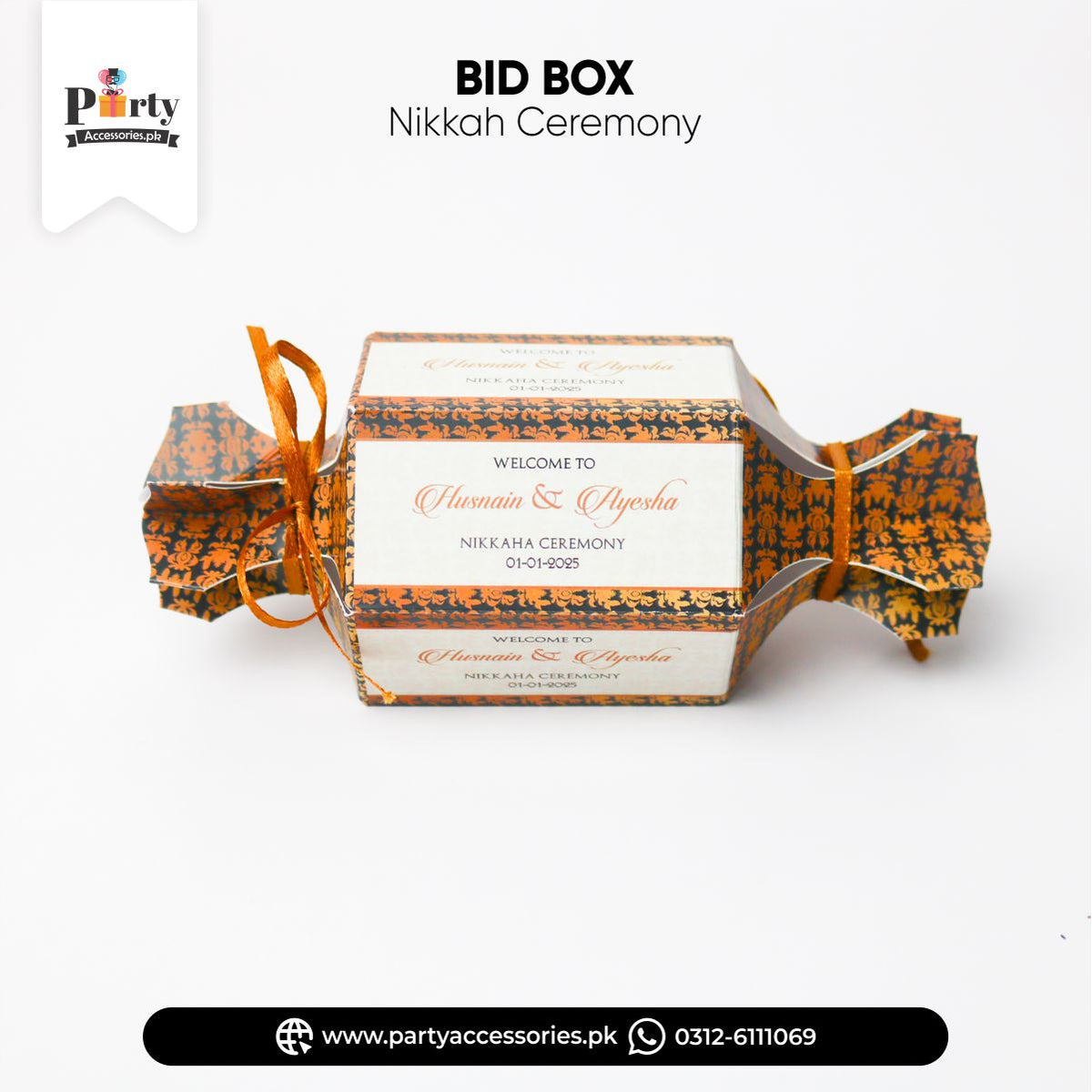 Bid Box for wedding favors | Customized Candy bidh ideas | Pack of 12 ...