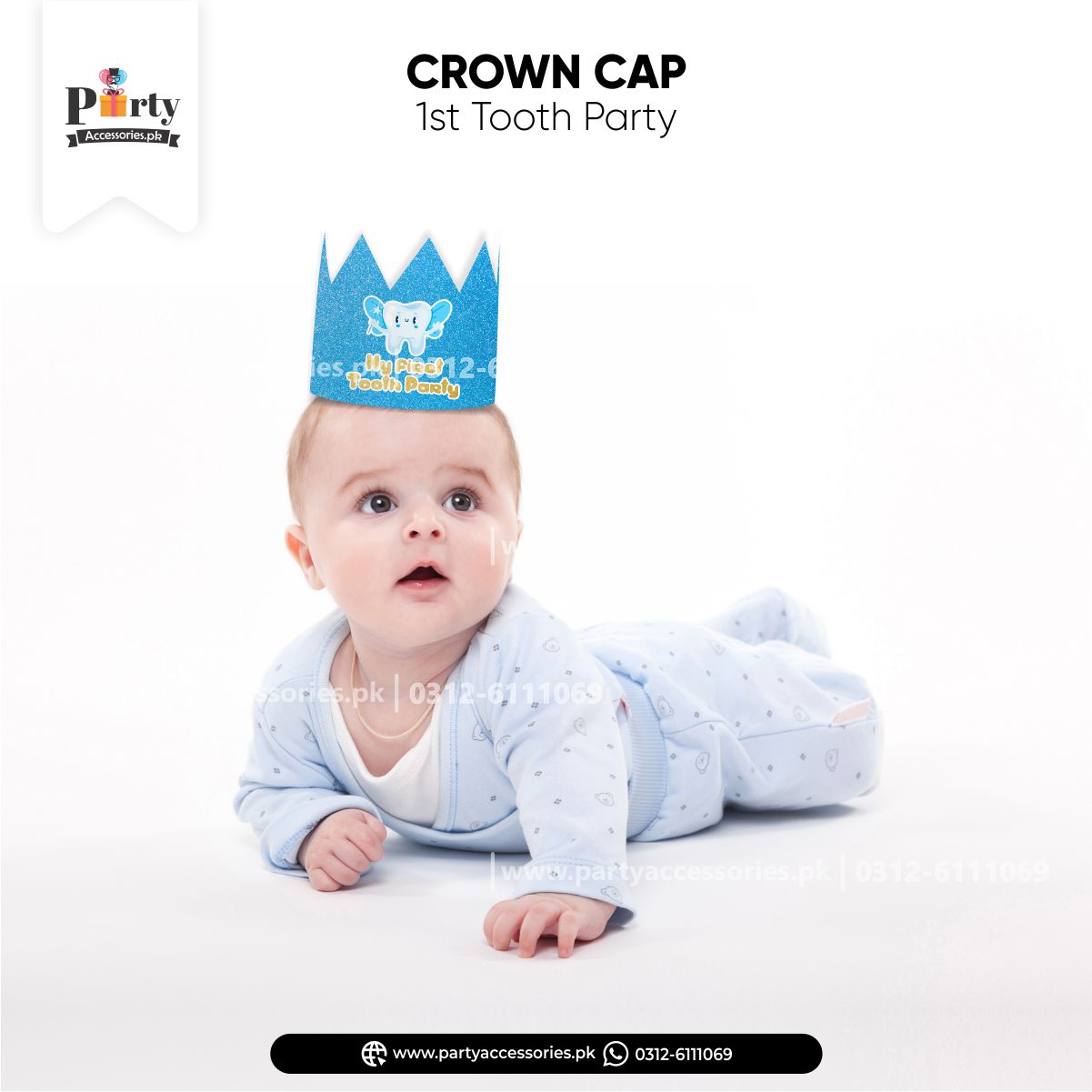 First tooth party decorations | Customized Crown Cap for your baby boy ...