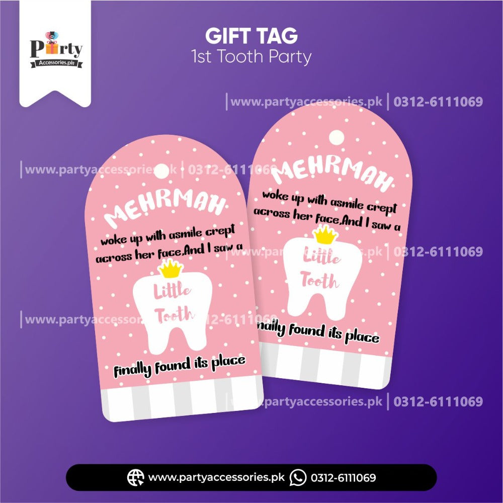 First tooth thank you tags for Girl in Pink | pack of 12 ...