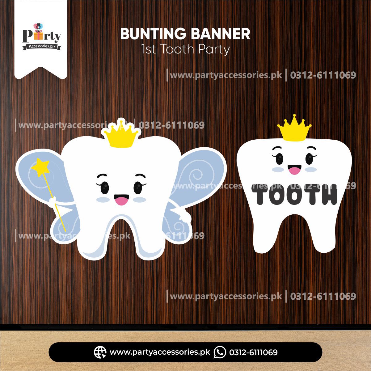 I got my first tooth wall decoration bunting banner in blue ...