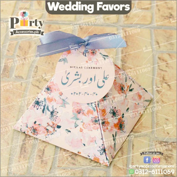 Nikah Bid Boxes | Triangle bid Boxes with customized tag | Pack of 12 ...