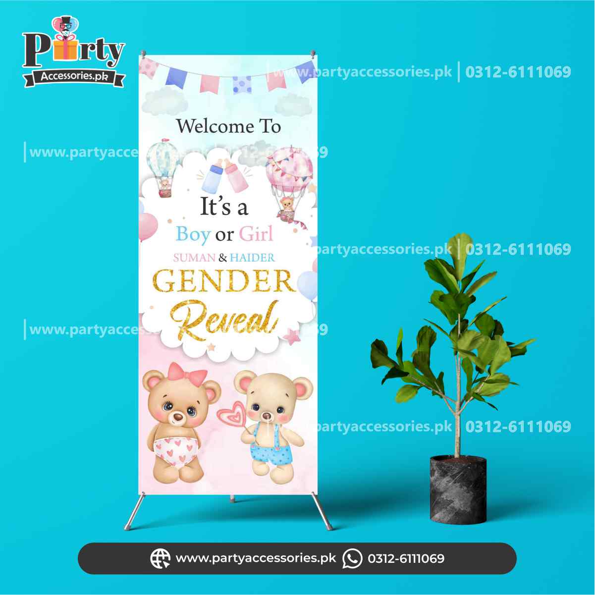 Gender Reveal Party decoration | customized welcome standee ...