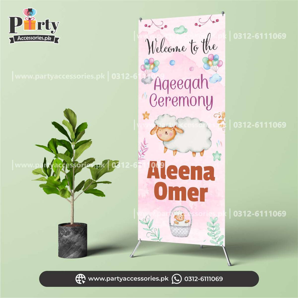 Aqeeqah decorations | Welcome Standee for Baby Girl aqiqah Party ...