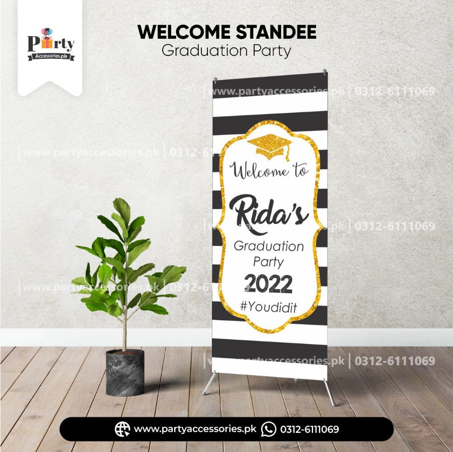 Graduation party ideas welcome sign | customized welcome standee ...