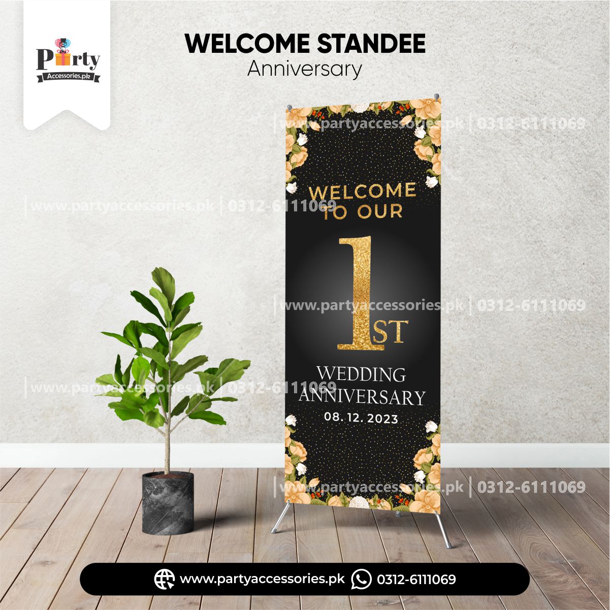 Wedding Anniversary party decorations | Customized Welcome Standee ...