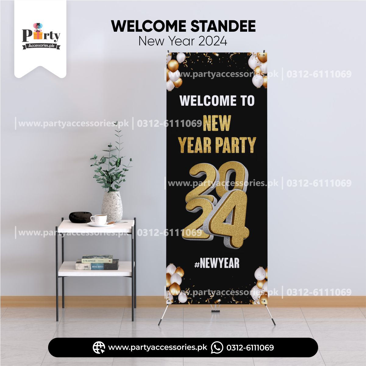 New year party decoration welcome standee – PartyAccessories.pk