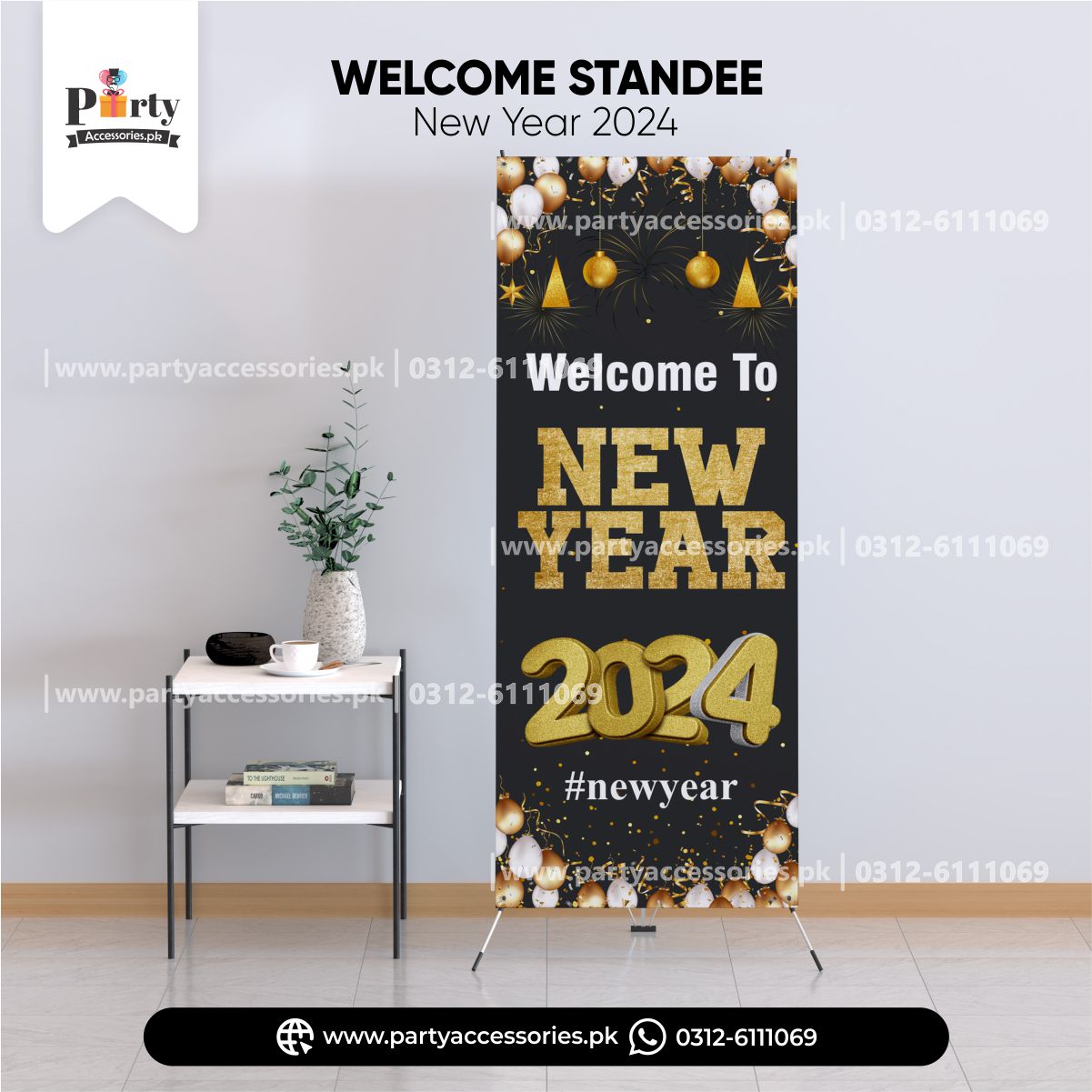 New year party decoration welcome standee – PartyAccessories.pk