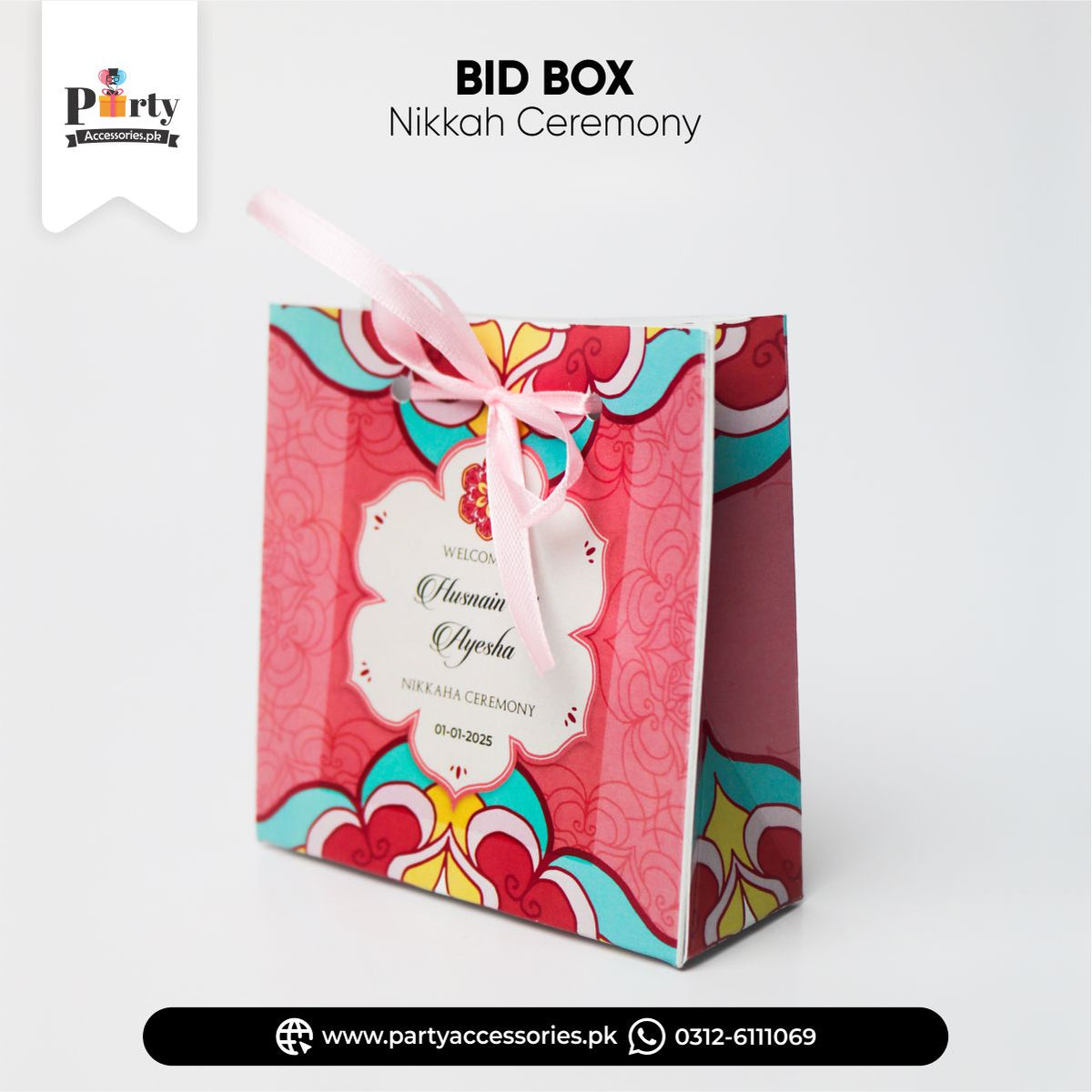 Bid Box wedding favors | Customized pouch style | Pack of 12 ...