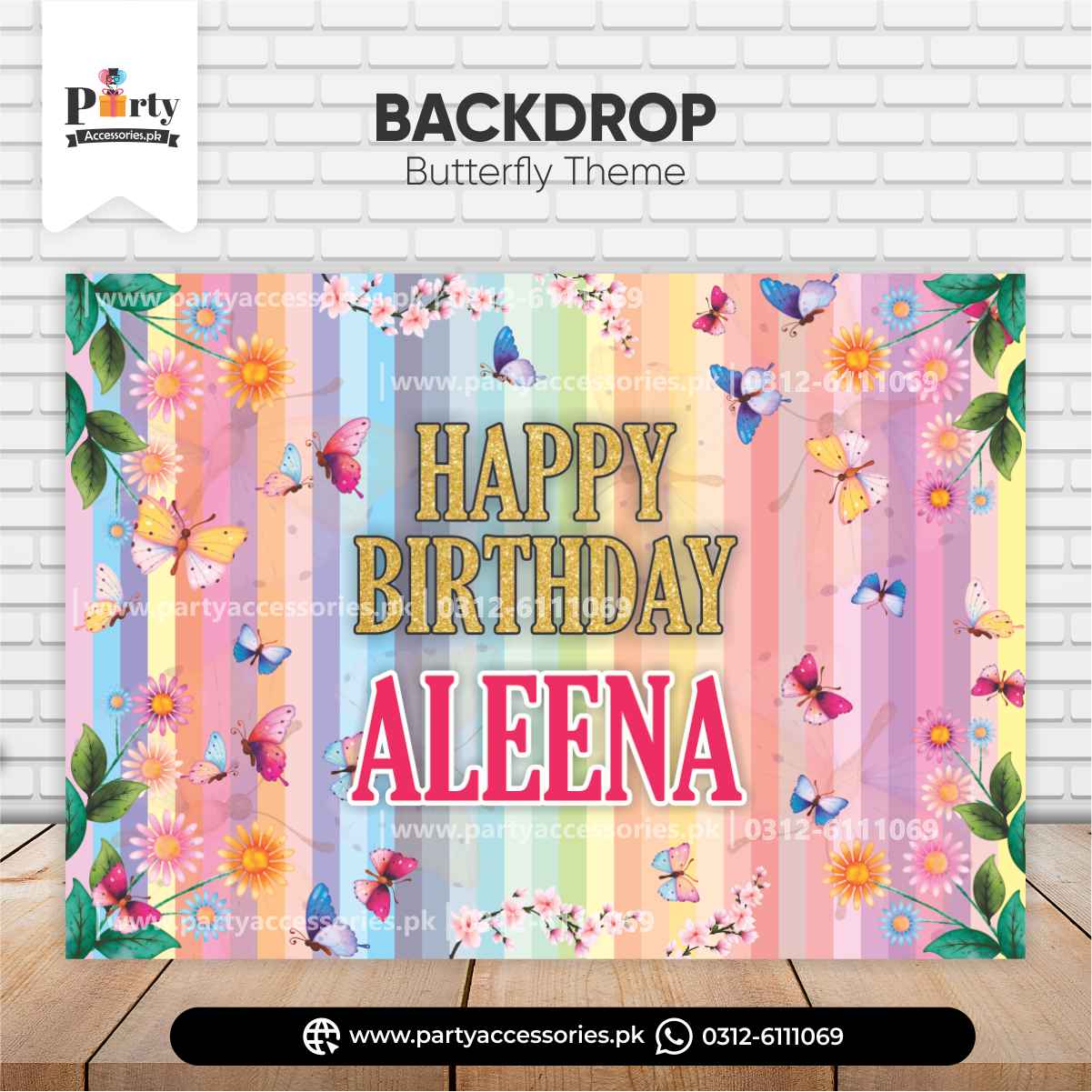 Butterfly Theme Backdrop | Custom Fairy Tale Party Decoration ...