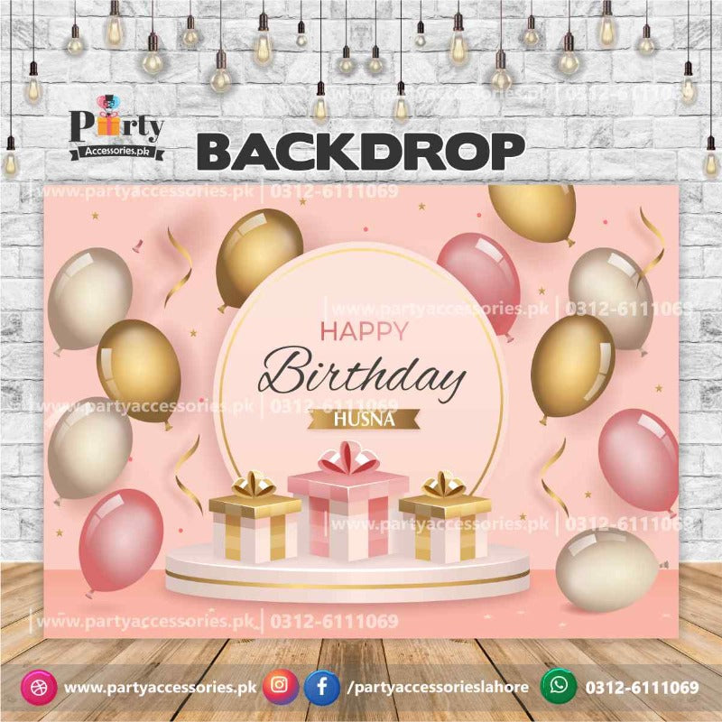 Happy birthday customized Backdrop with your name – PartyAccessories.pk