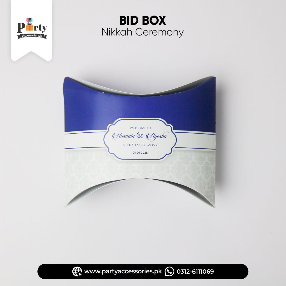 Bid Box for wedding favors | Customized pillow cushion shape bidh ...