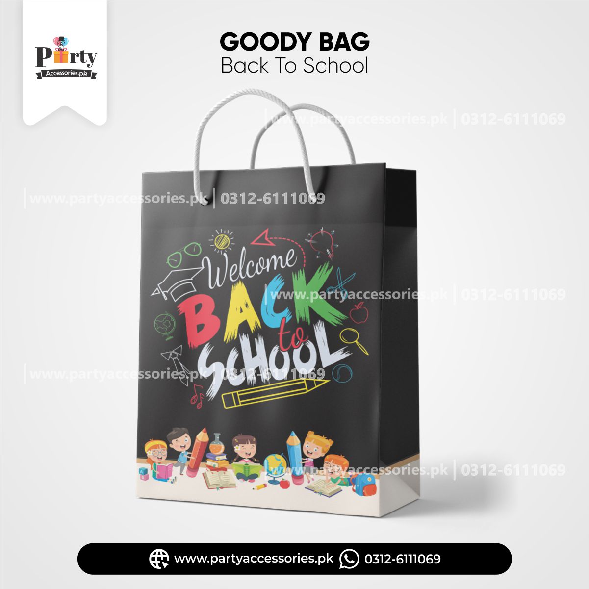 Back to school party Customized goody bags | Pack of 6 ...