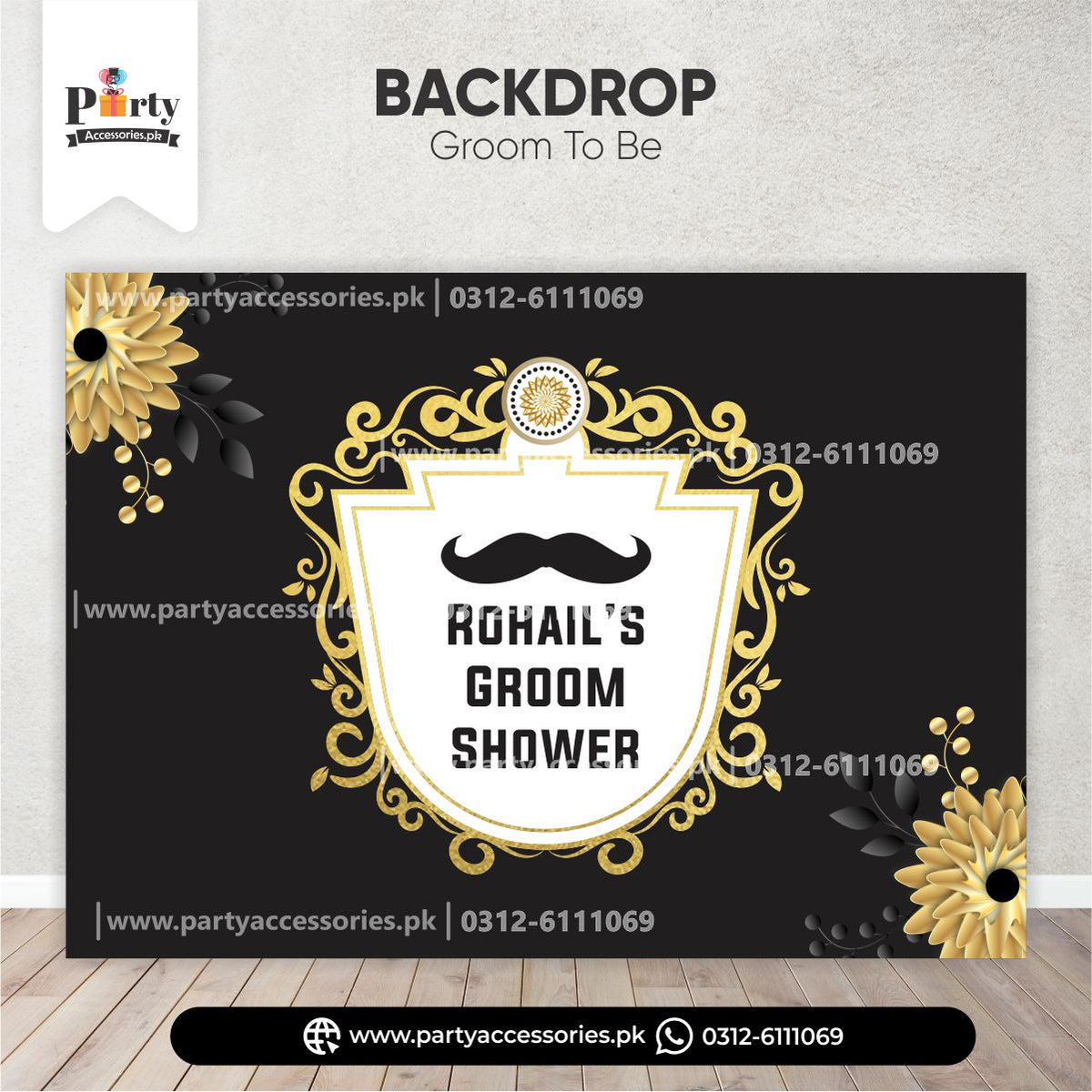 Groom shower theme Decorations | Customized bachelors Party Backdrop ...