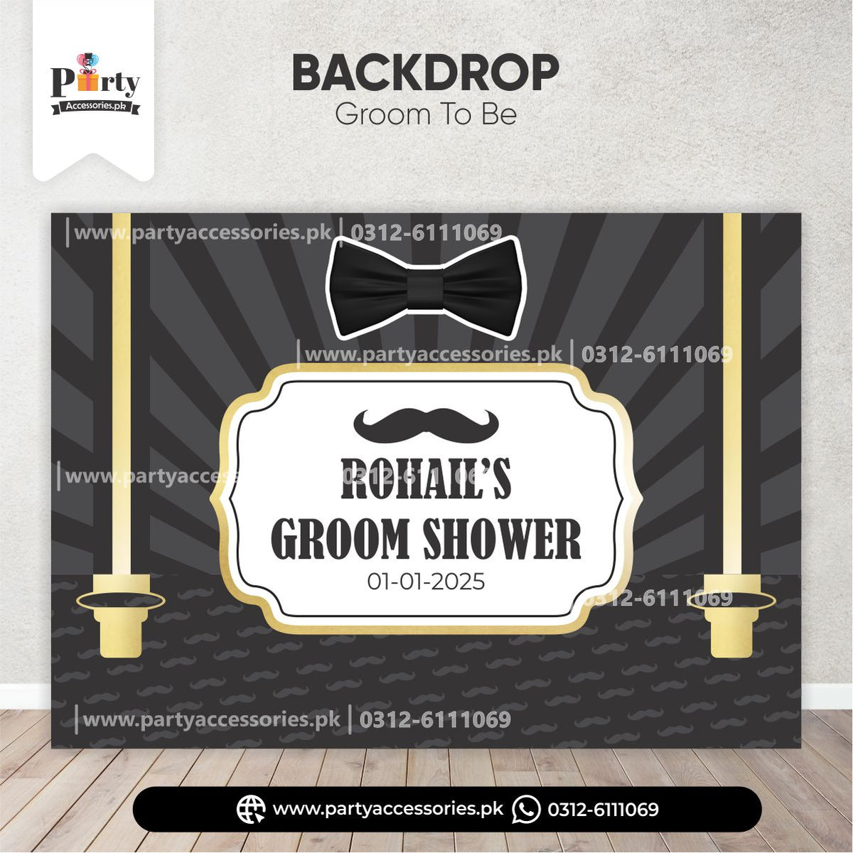 Groom shower theme Decorations | Customized bachelors Party Backdrop ...