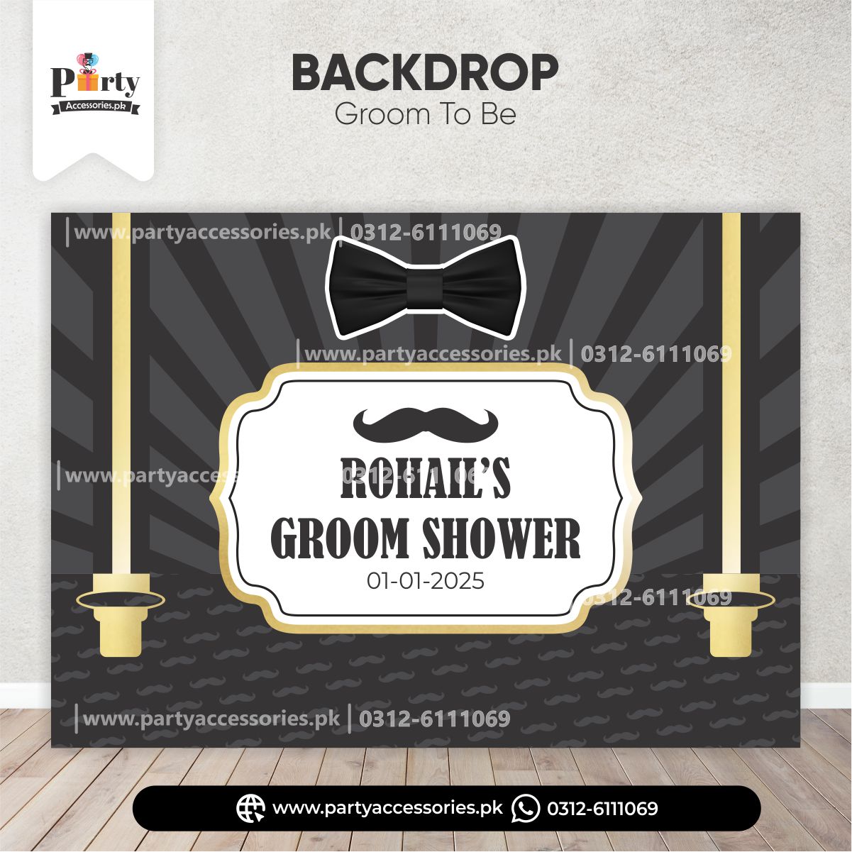 Groom shower theme Decorations | Customized bachelors Party Backdrop ...