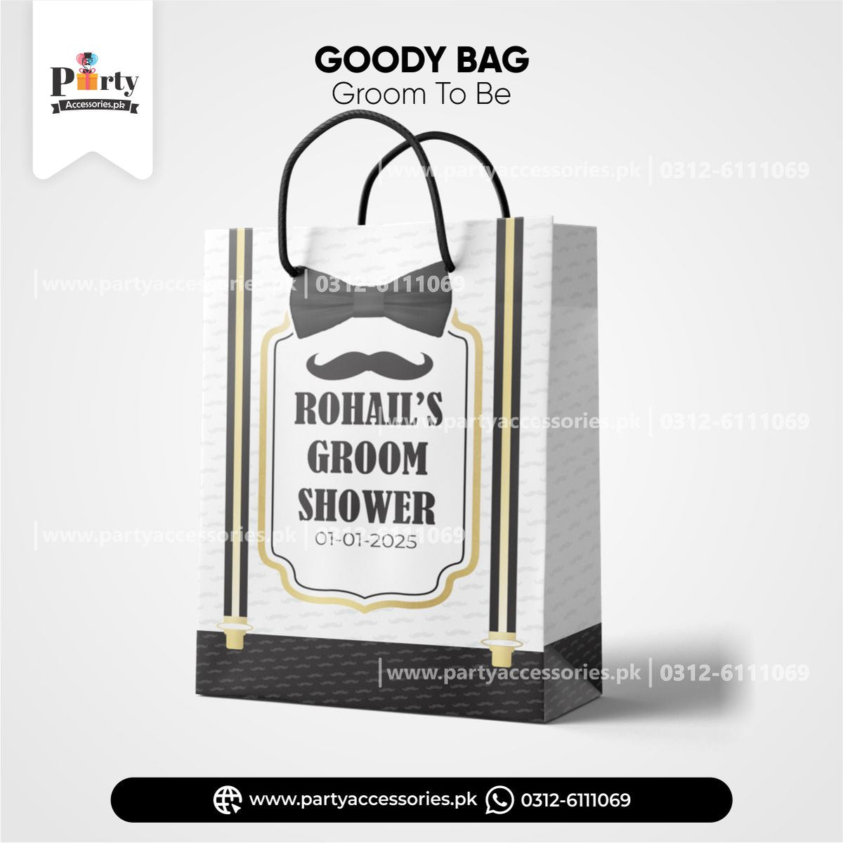 Groom shower theme | Customized Goody Bags / favor bags | 6 pcs ...