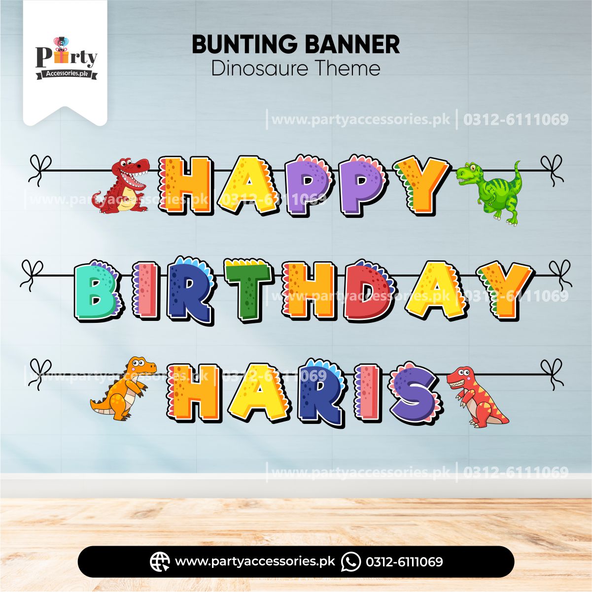 Dinosaur Theme Party Decorations | Customized Bunting Banner Cutout ...