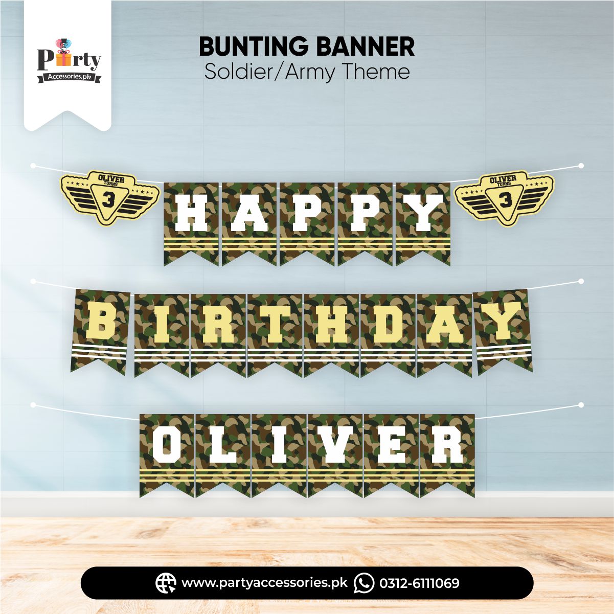 Soldiers army theme | Customized backdrop decoration Bunting banner ...