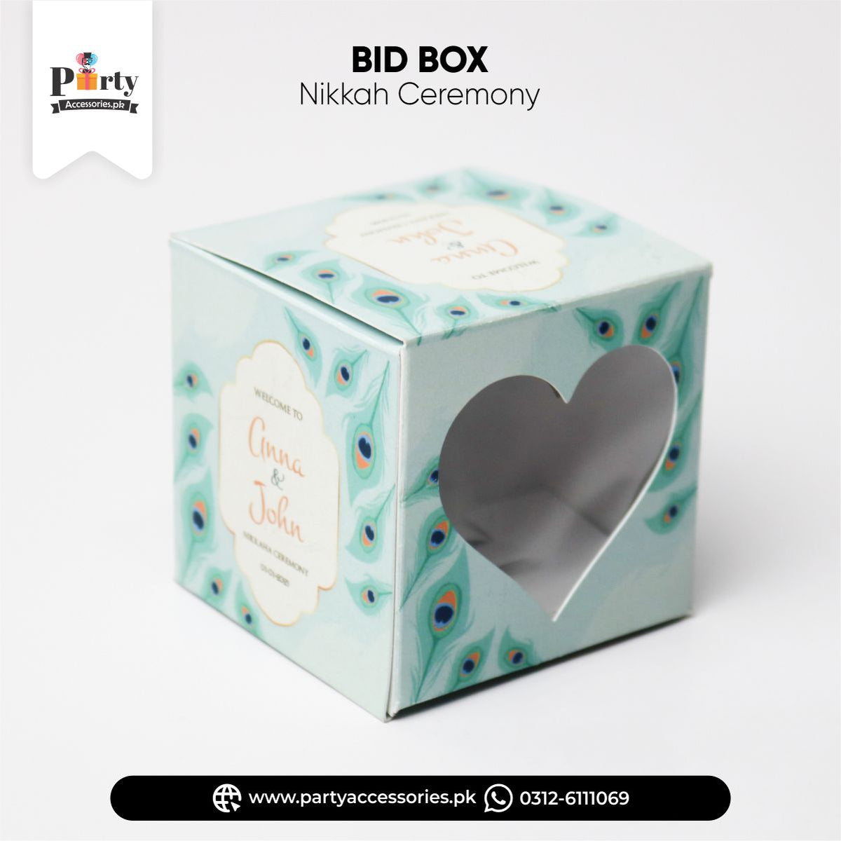 Bid Box for wedding favors | Customized heart cutout bidh box ...