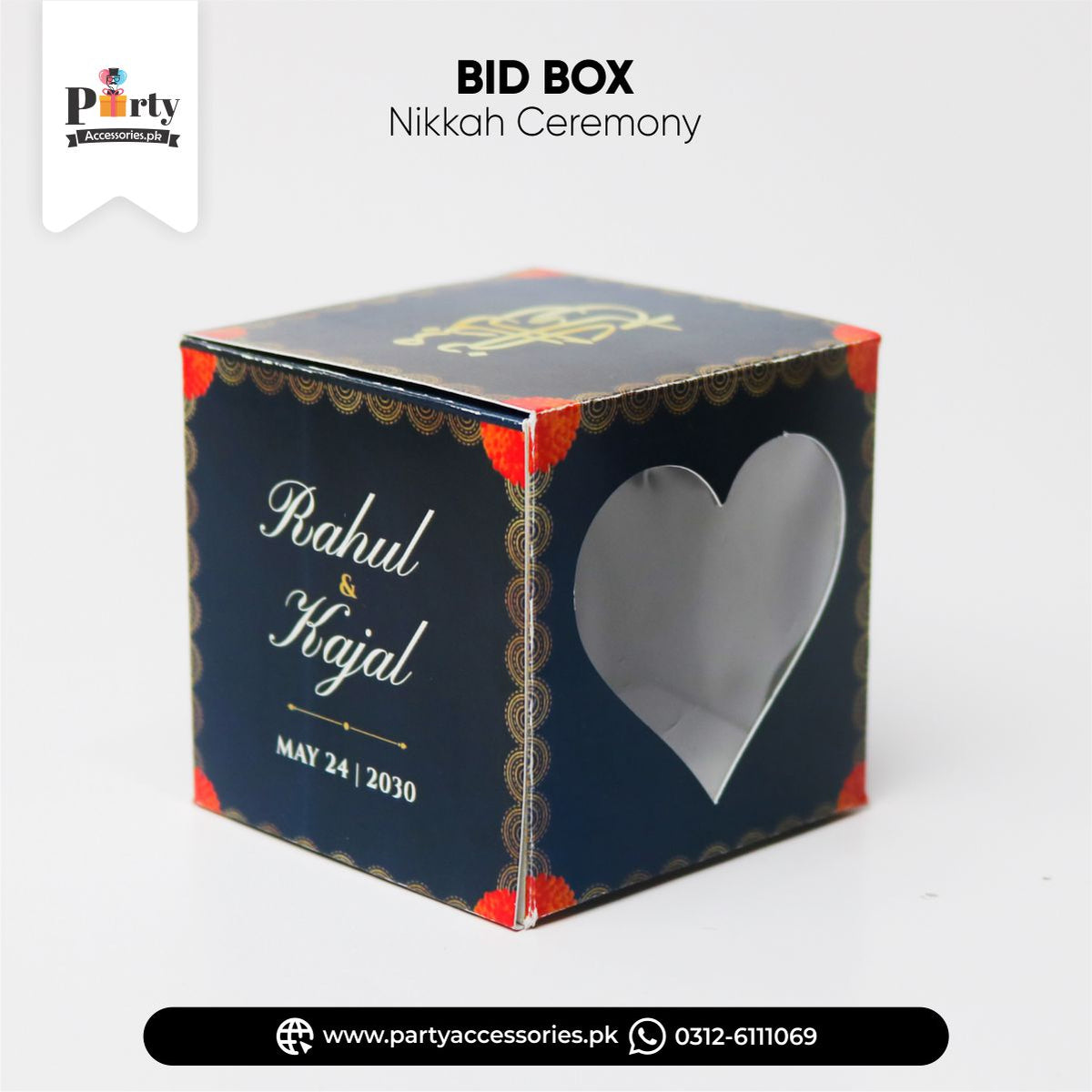 Bid Box for wedding favors | Customized heart cutout bidh box ...