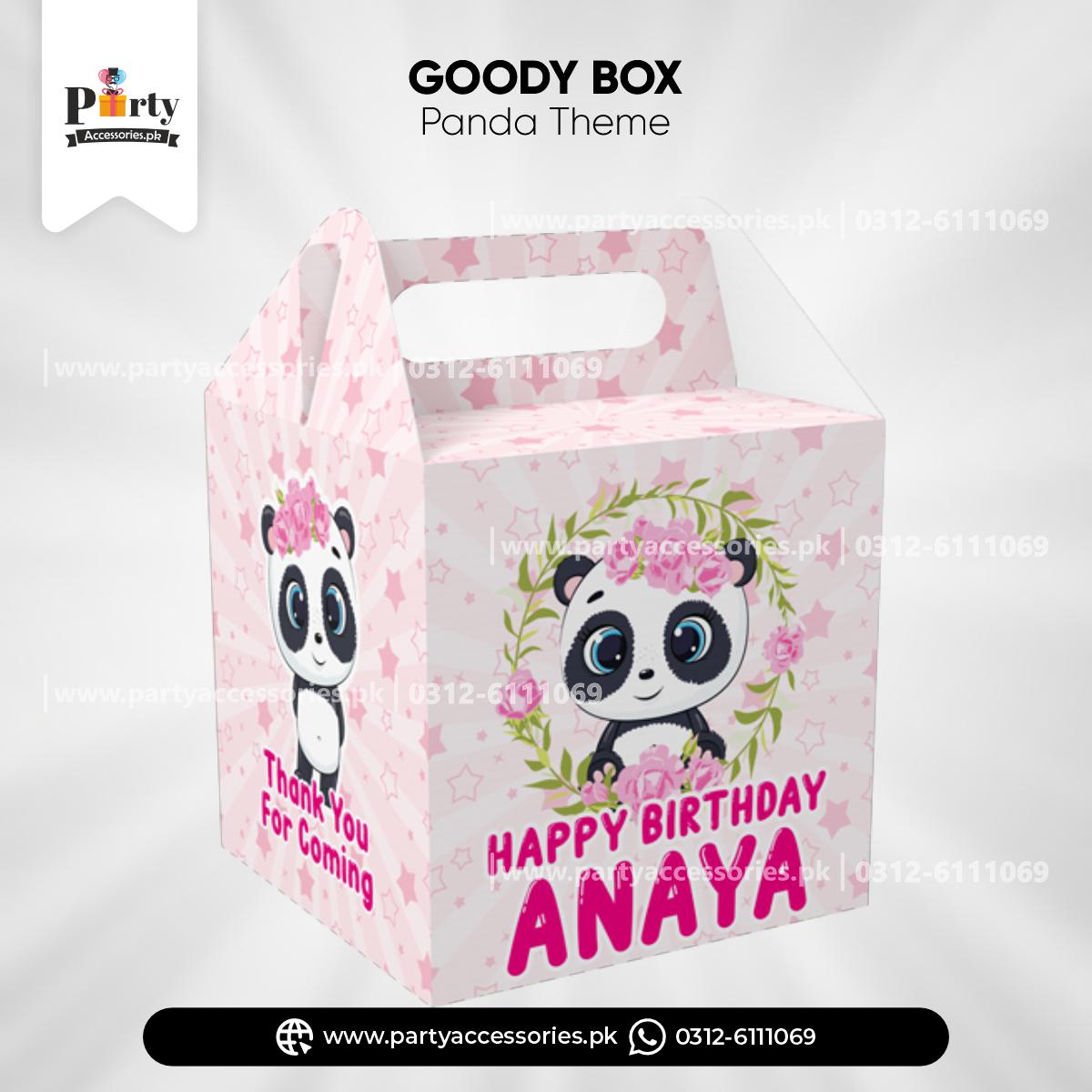 Panda Girl Theme Goody Boxes - Set of 6 for Birthday Parties ...