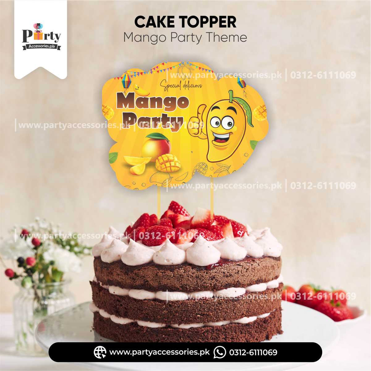 Mango Theme Party Card Cake Topper | Personalized Cake Decoration ...