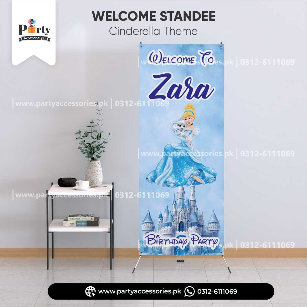Cinderella Theme Customized Welcome Standee for Birthday Party Entranc ...