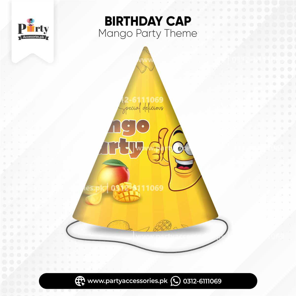 Mango Theme Cone Shape Caps | Personalized Celebration Hats ...
