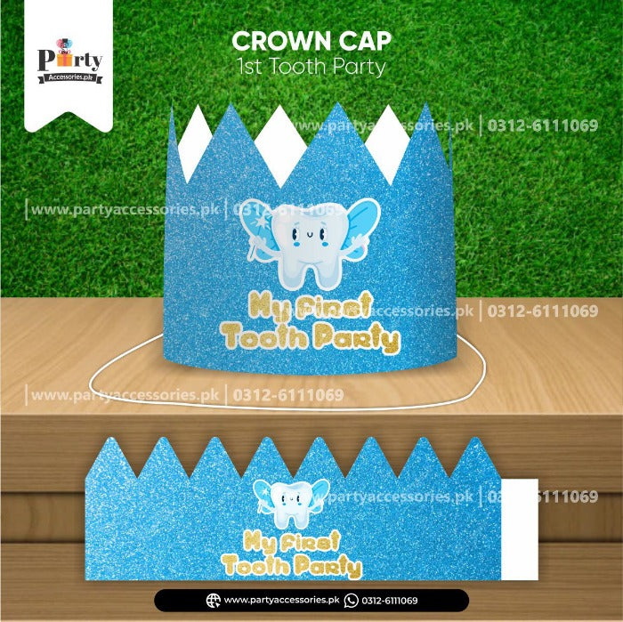 First tooth party decorations | Customized Crown Cap for your baby boy ...