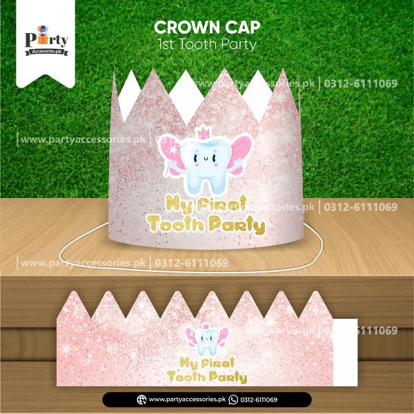 First tooth party decorations | Customized Crown Cap for your baby Gir ...