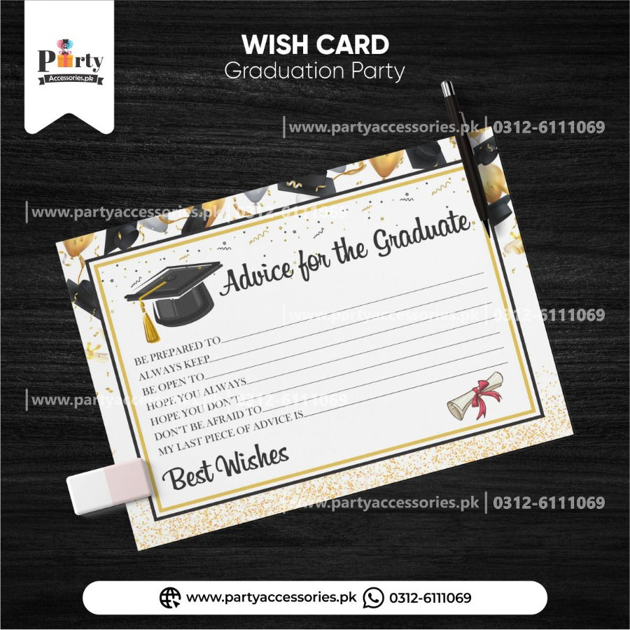 Graduation party wish cards customized with name | pack of 6 ...