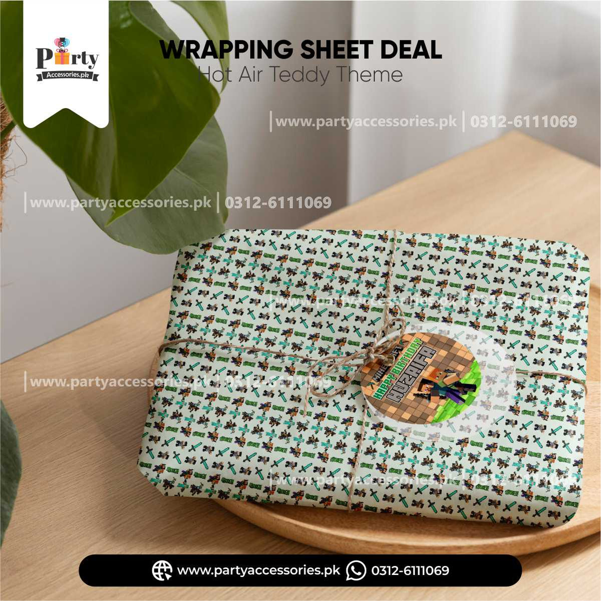 Hot Air Balloon Gift Wrap Set: 3-Piece Birthday Decoration Kit ...