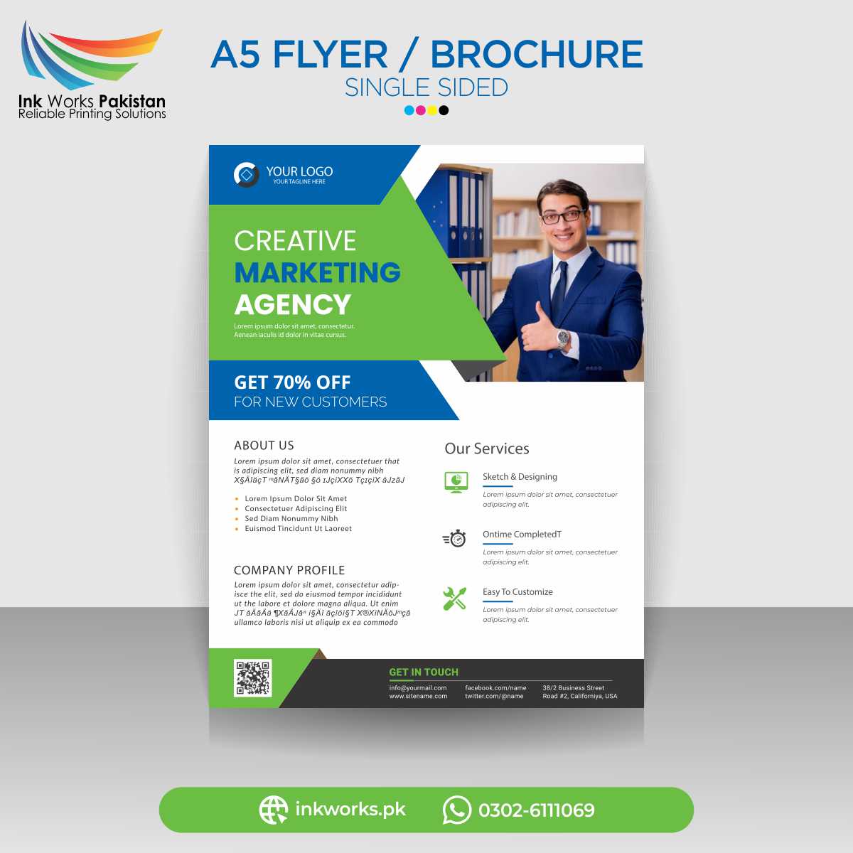 Customized A5 Flyers brochures single side printing brand promotion ...
