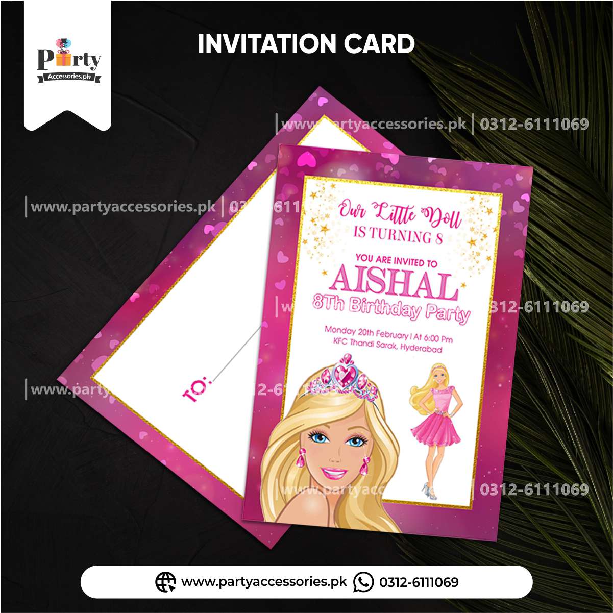 Barbie doll Birthday Party Theme Invitation Cards – PartyAccessories.pk