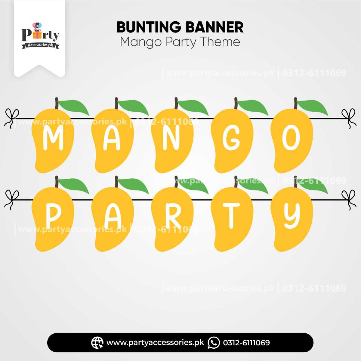 Mango Shape Party Bunting Banner | Tropical Themed Party Decoration ...