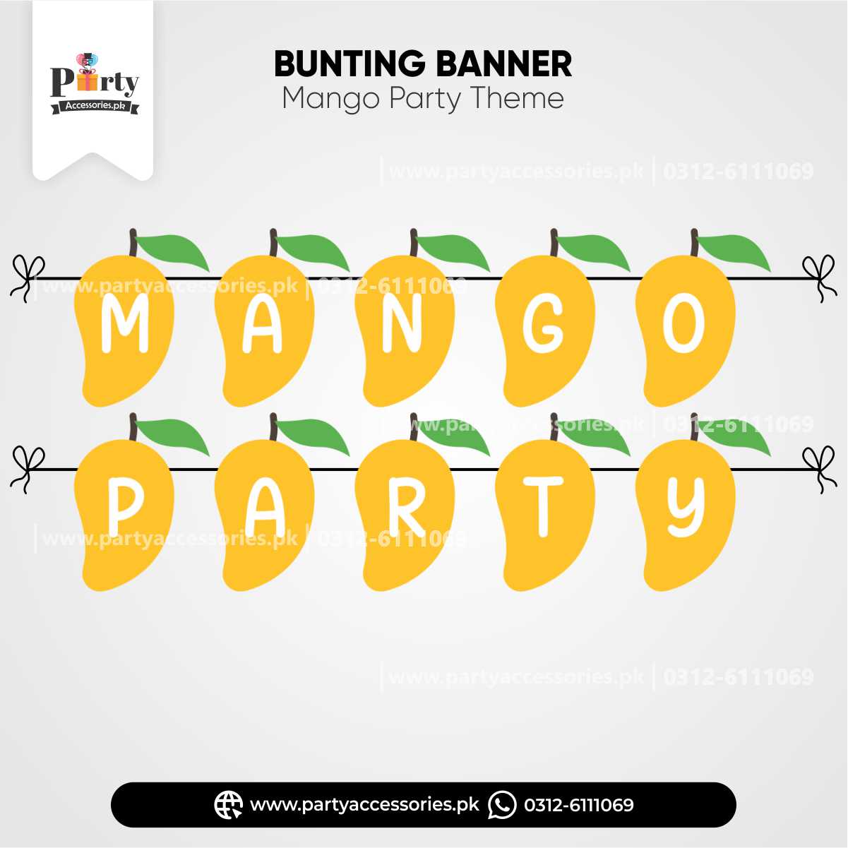 Mango Shape Party Bunting Banner | Tropical Themed Party Decoration ...