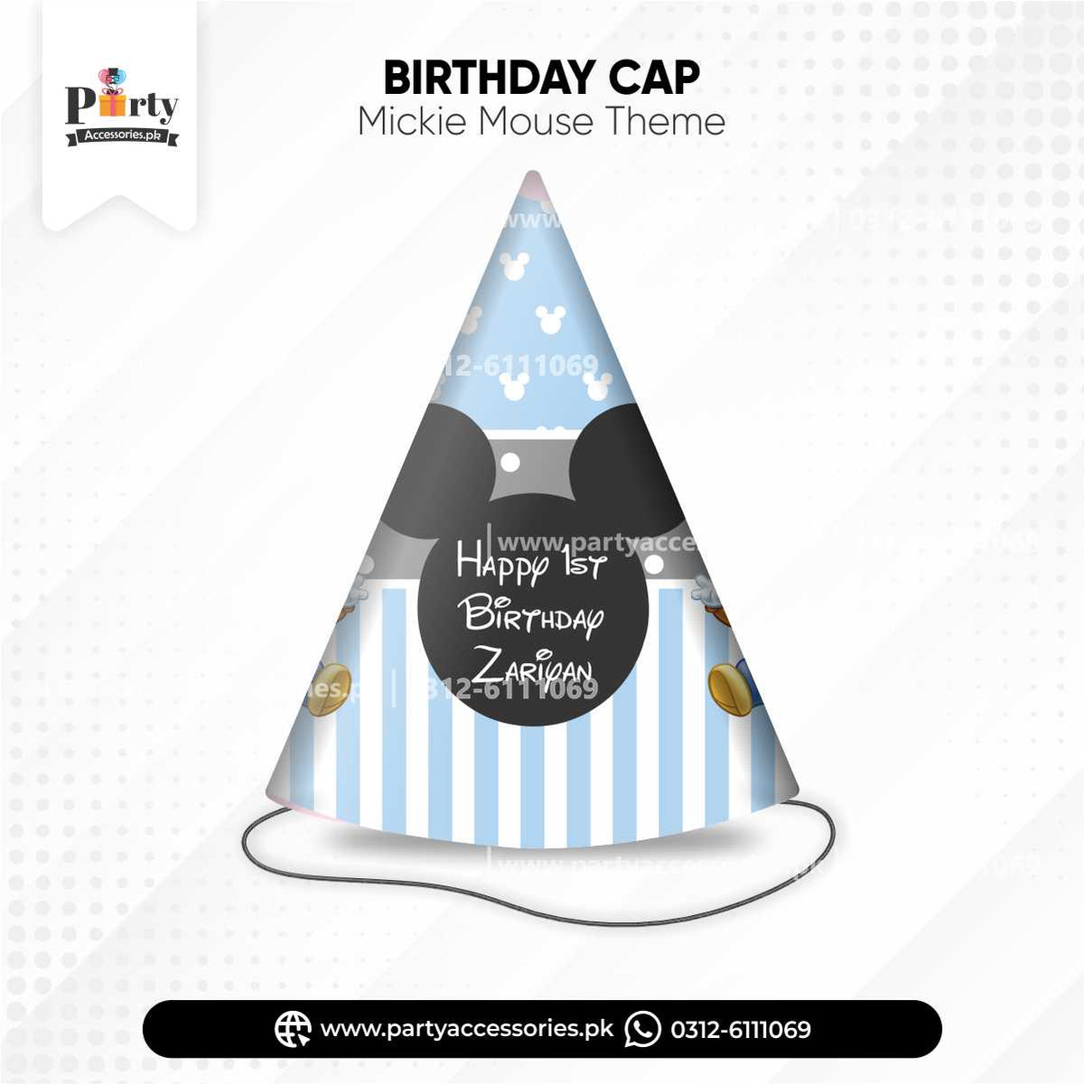 Mickey Mouse Cone Caps: 6-Pack for Magical Birthdays – PartyAccessories.pk