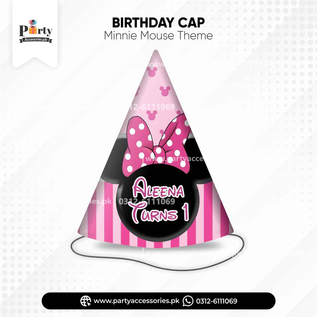 Minnie Mouse Birthday Cone Caps (6-Pack) | Disney Party Magic ...