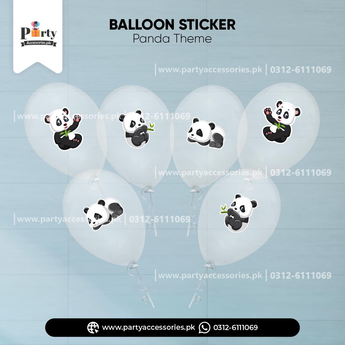 Panda Boy-Themed Transparent Balloons with Stickers (Pack of 6 ...
