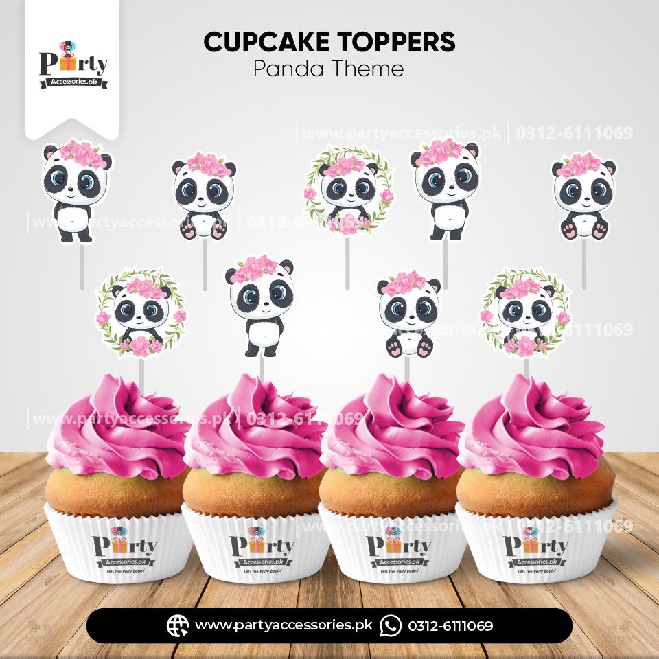 Panda Girl Cupcake Toppers for Birthday Party Decorations ...