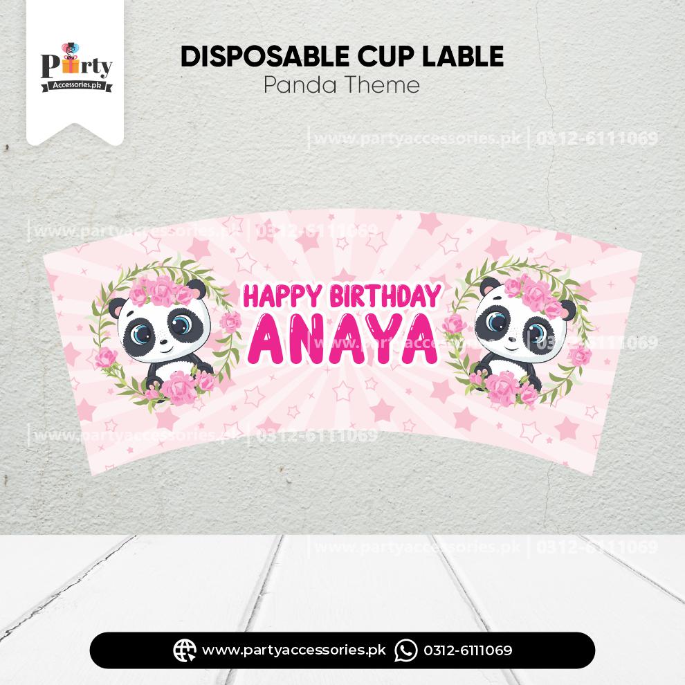 Panda Girl Disposable Cups with Custom Labels (Pack of 6 ...