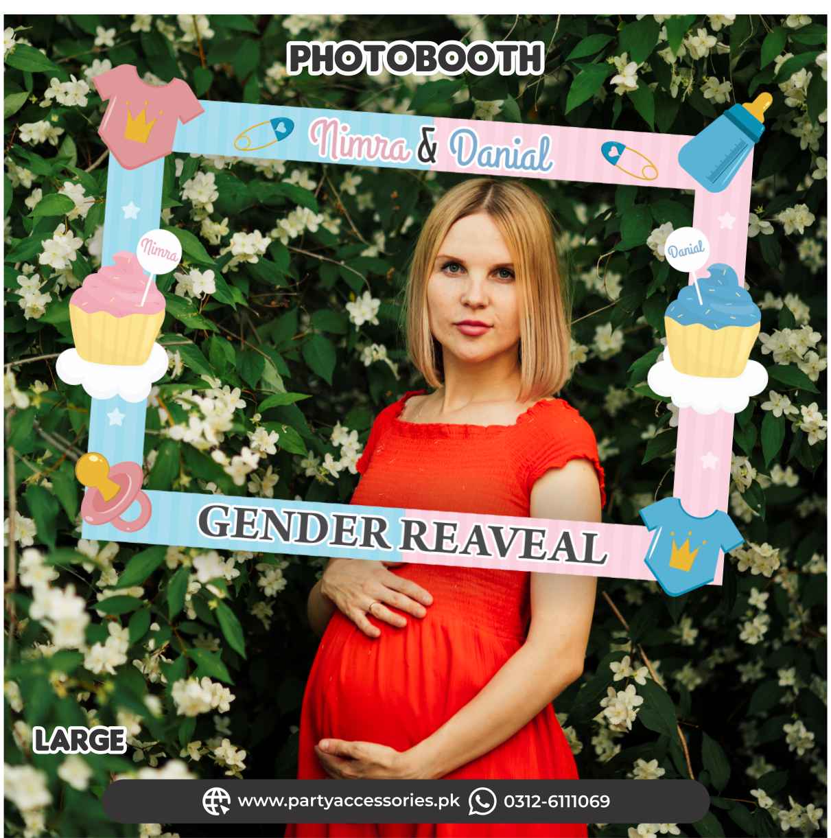 Gender Reveal Party Customized Photo Booth / selfie frame ...