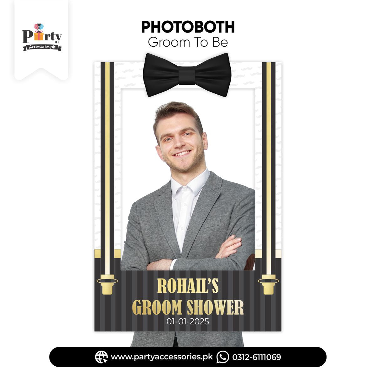 Groom shower decorations | Customized party Photobooth / Selfie frame ...