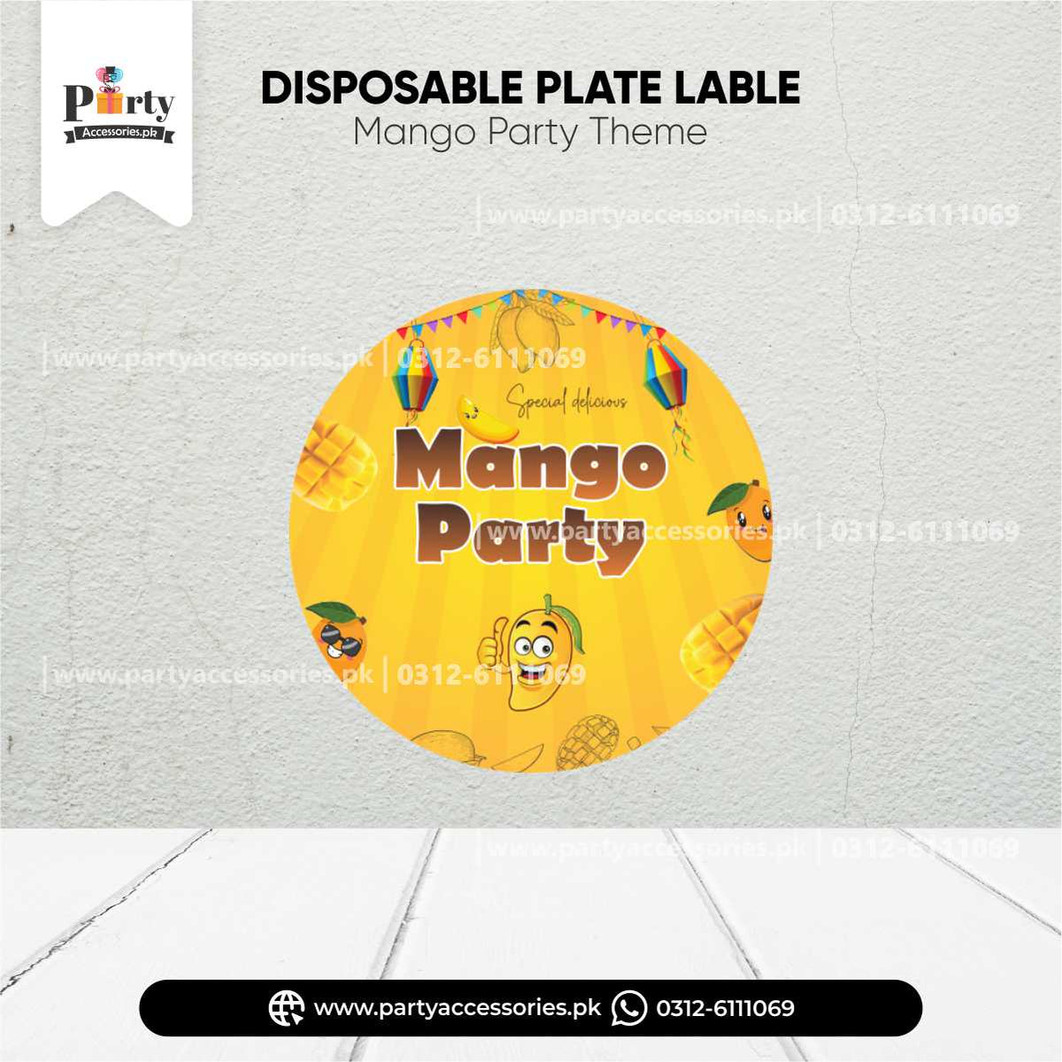 Mango Theme Disposable Plates with Custom Labels | Party Tableware ...